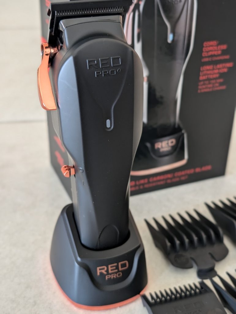 Red Pro - Professional Cordless Clipper - Matte Black (Charging Stand ...