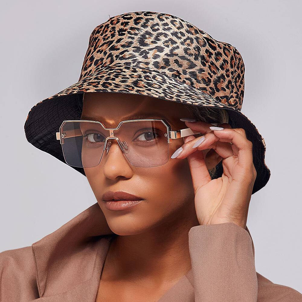 Reversible Satin Bucket Hat - Leopard - Ivy Beauty