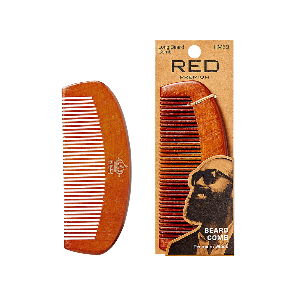 Red by Kiss - Premium Wood Long Beard Comb