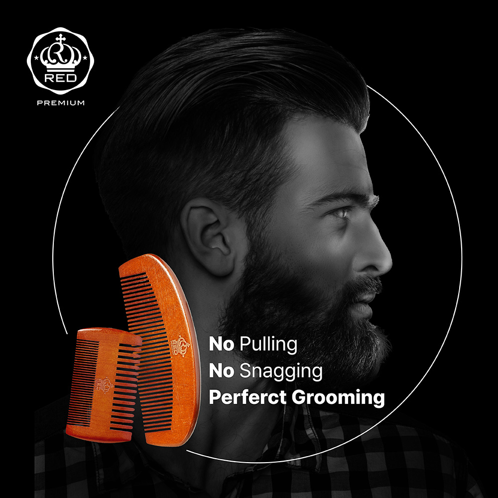 Red by Kiss - Premium Wood Long Beard Comb