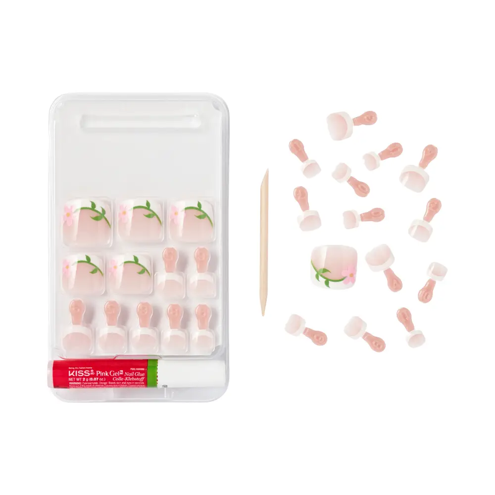 Gold Finger - Trendy Press On Toenails - 24pcs Fashionable Gel Toe ...