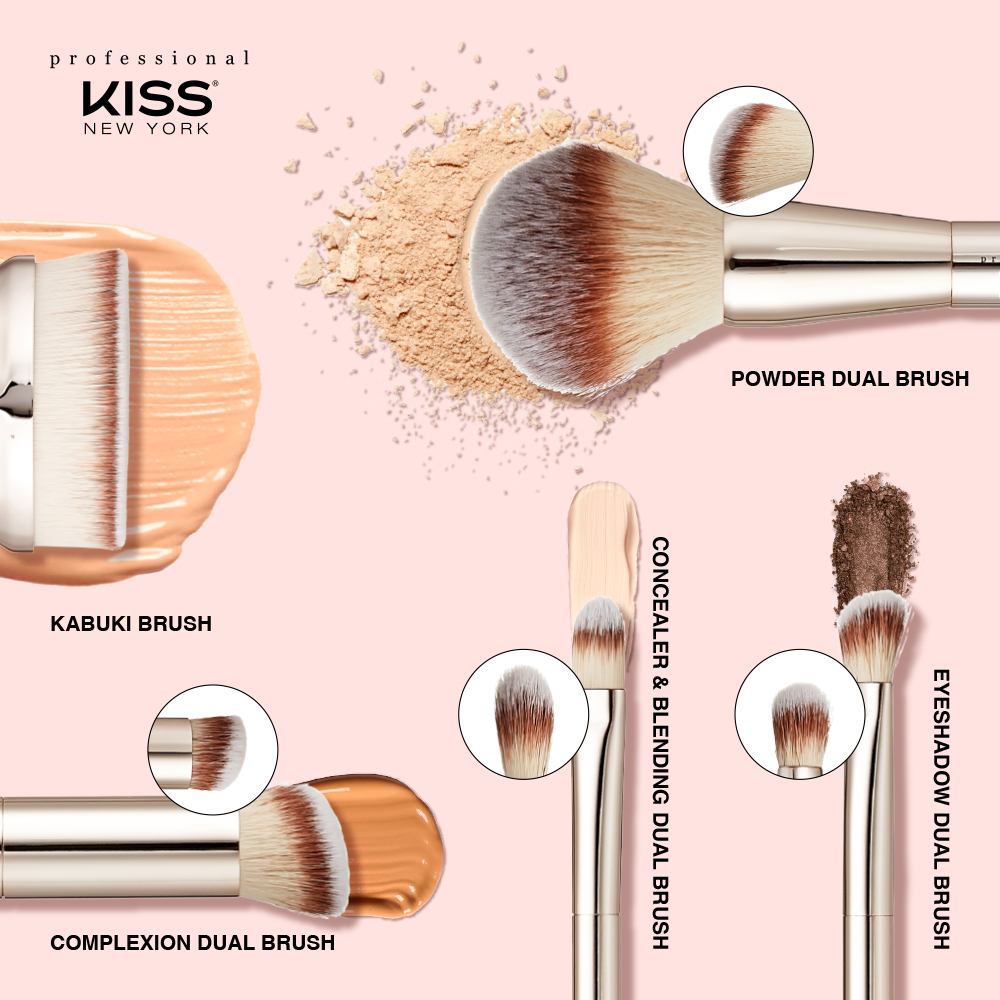 Kiss New York Professional - Dual Ended Powder Makeup Brush