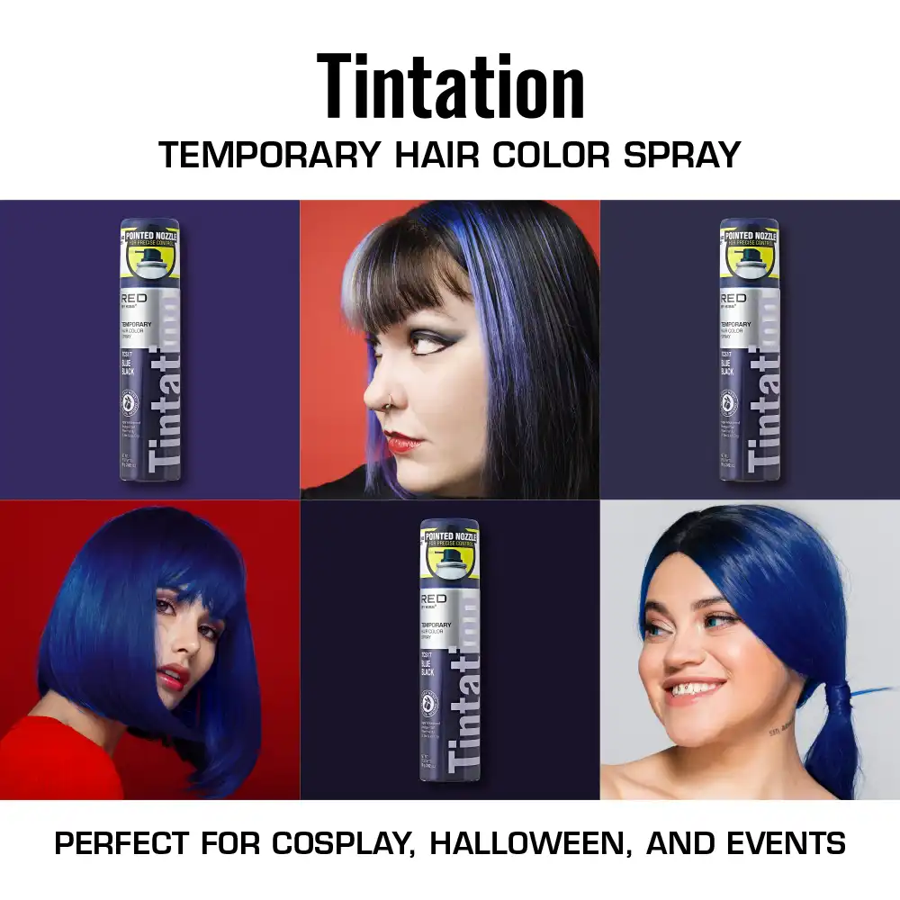 Red by Kiss - Tintation Color Spray Vibrant Collection - Blue Black