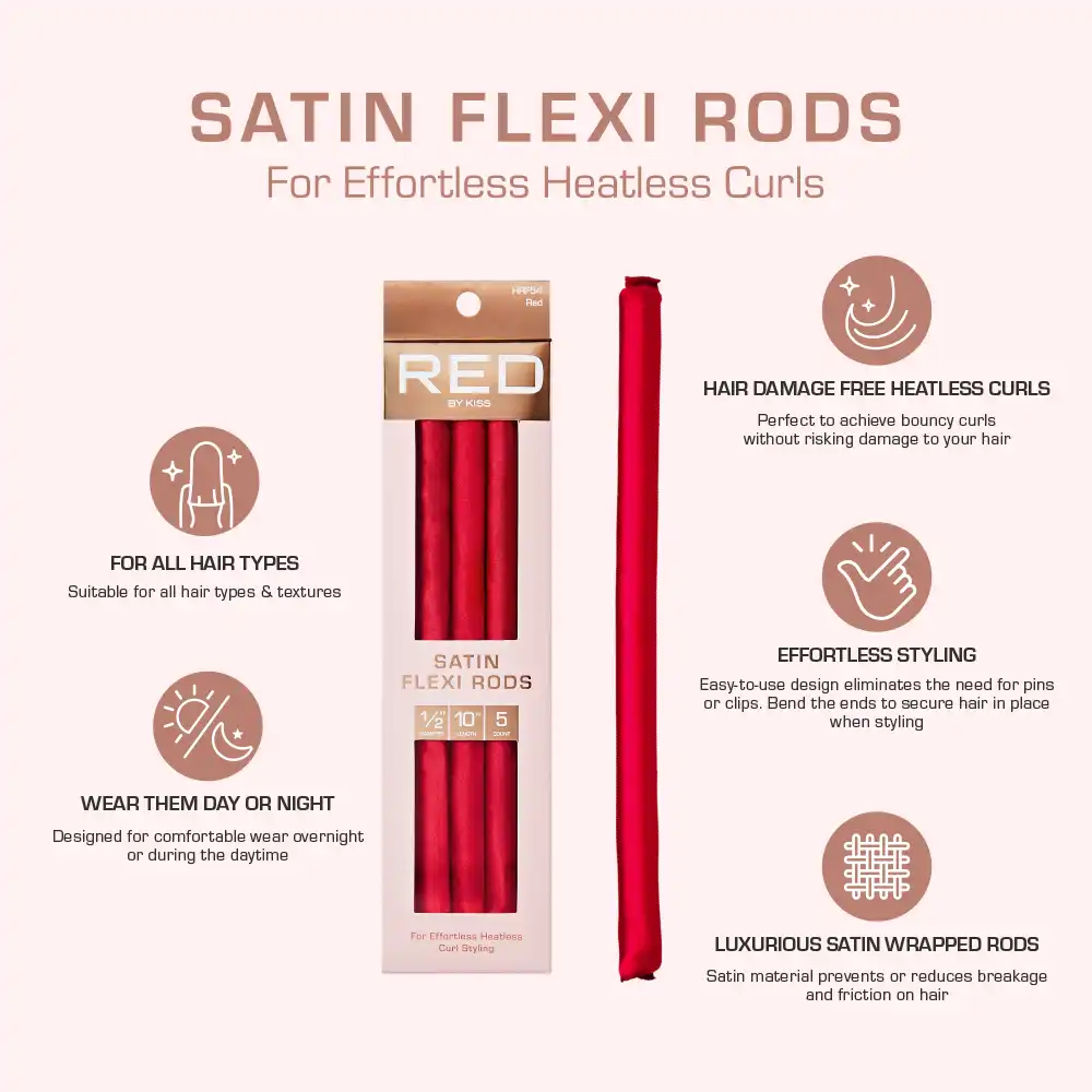 Red by Kiss - Heatless Curling Silky Satin Flexi Rods