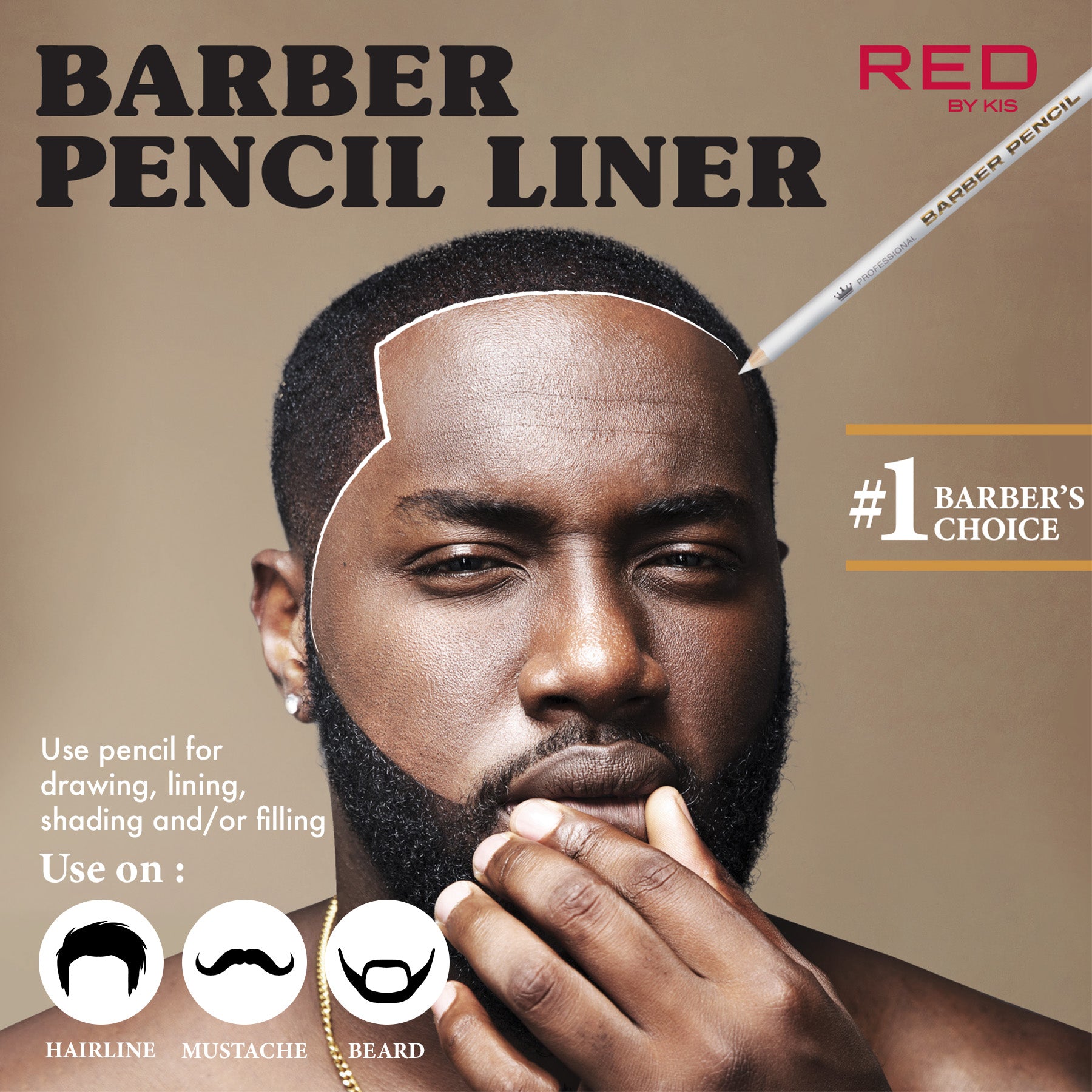 Barber Pencil Hairline Edge Liner With Built-In Sharpener - Ivy Beauty